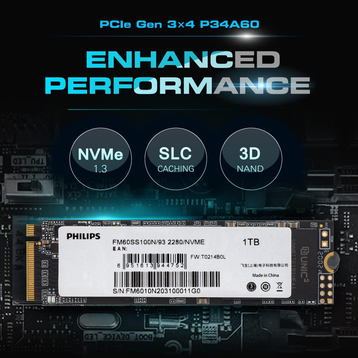 Philips high speed 256gb 500gb 1tb 2tb laptop ssd m2 nvme 2280 portable ...