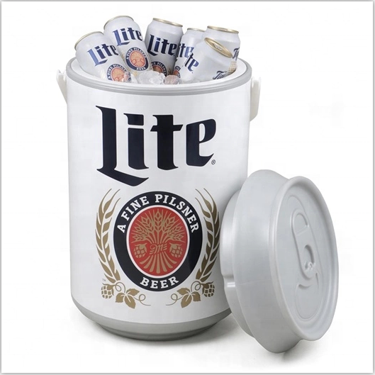 HS Plastic 5 Gallon Plastic Beer Can Shaped Cooler Box for Ice Bucket ...