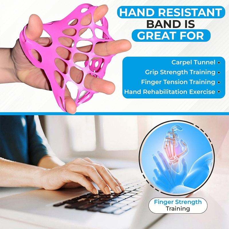 Indoor Hand Grip Exercise Net Silicone Finger Stretch Exerciser with ...
