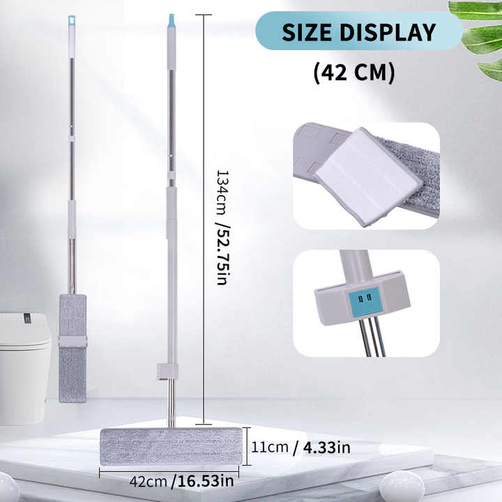 Large Panel Flat Mop for Dry and Wet Use Hand Wash Free Lazy Mop for ...