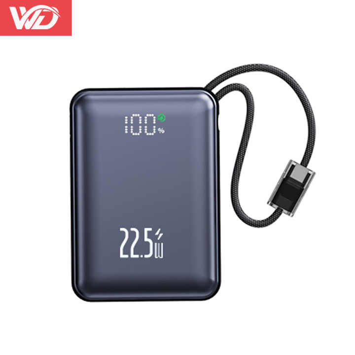 Portable Mini 20000mAh Power Bank Built in Cable PD 22.5W Fast Charging ...