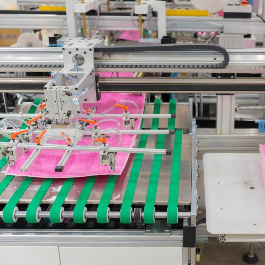 Full Automatic Stacking Device for Microfiber Towel Sewing