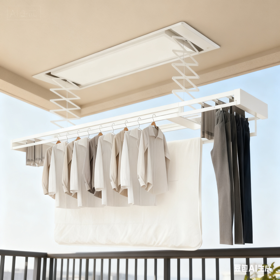 Ceiling Recessed Smart Drying Rack, Hidden When Retracted and Saves ...