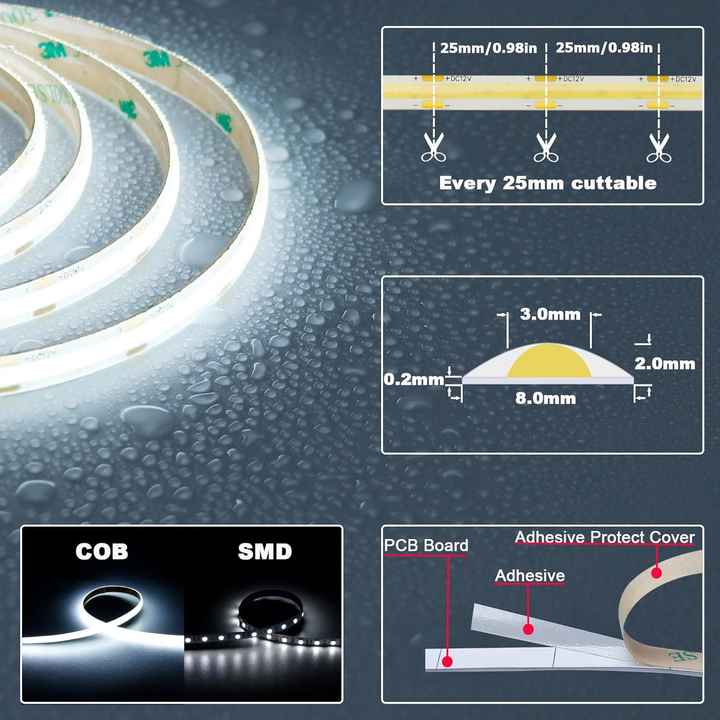 CE Rohs 3000k 4000k 6500k Smart Led Strip Lights - Flexible & Durable