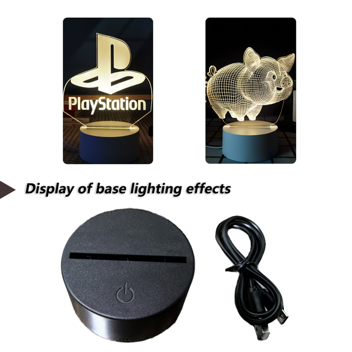 RGB LED Lamp Bases for 3D Led Night Light Acrylic Black 3D LED Lamp ...
