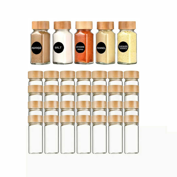 Eco-friendly Spice Storage - 24 Square Kitchen Containers