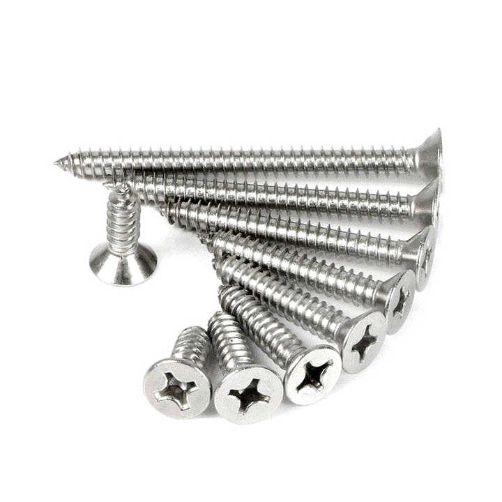 SS DIN7982 Full Thread Cross Recessed Countersunk Csk Flat Head Self ...