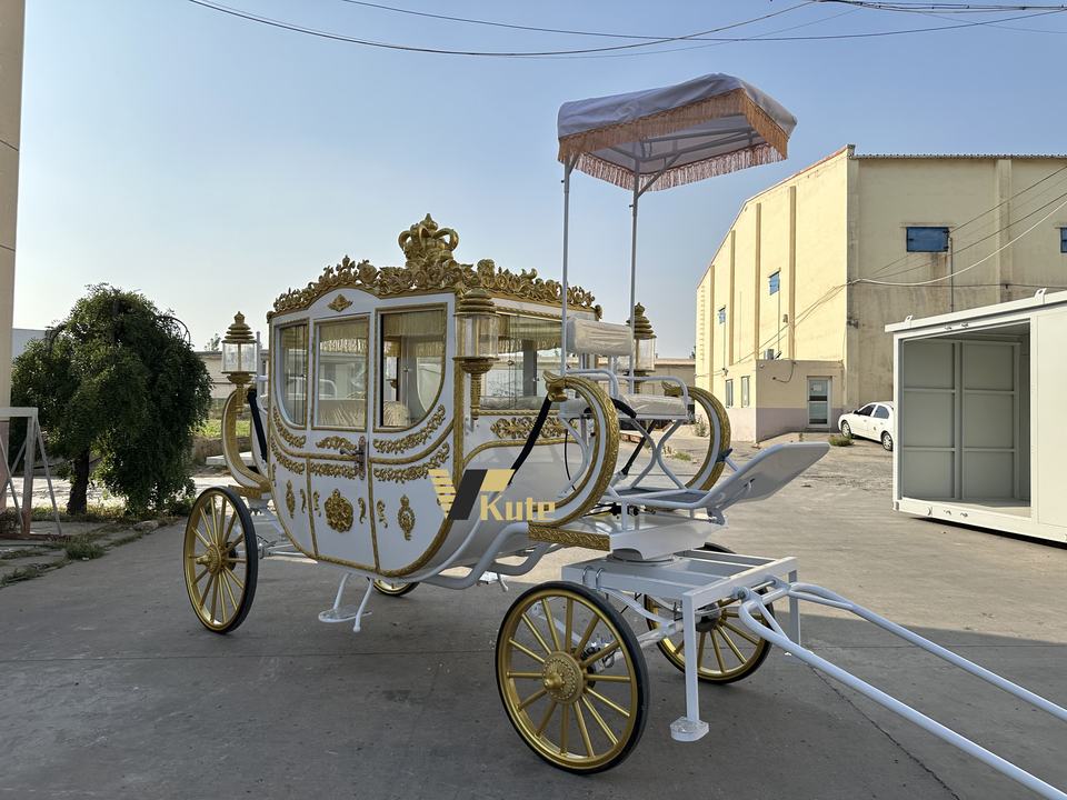 Gothic Pointed-roof Carved Carriage and Dark Ironwork Patterns Create a ...