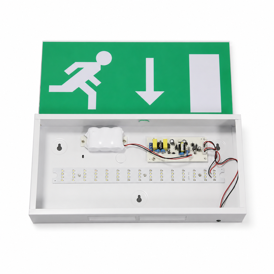 Rechargeable LED Emergency Exit Sign Maintained Wall Mounted LiFePO4 ...
