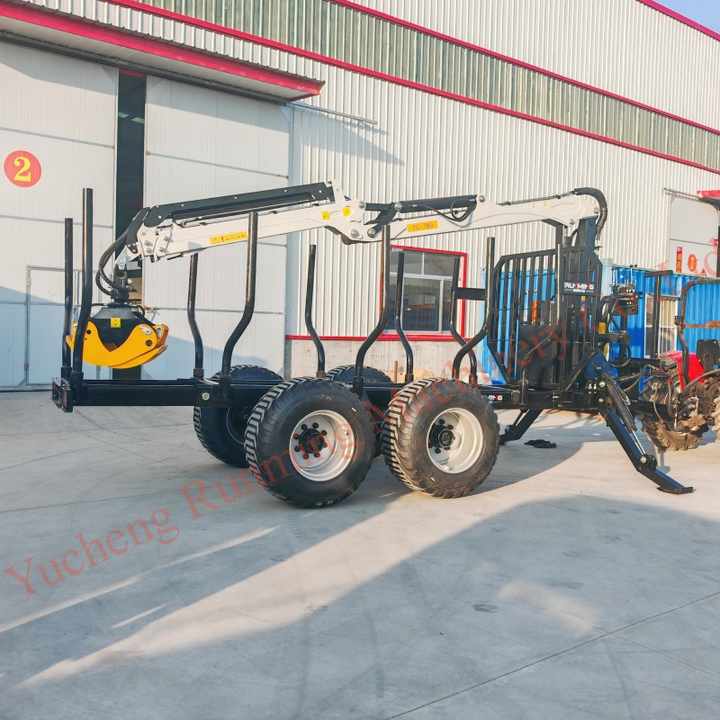 Forestry Machine Hydraulic Log Timber Forest Grapple Crane Trailer 7.8m ...