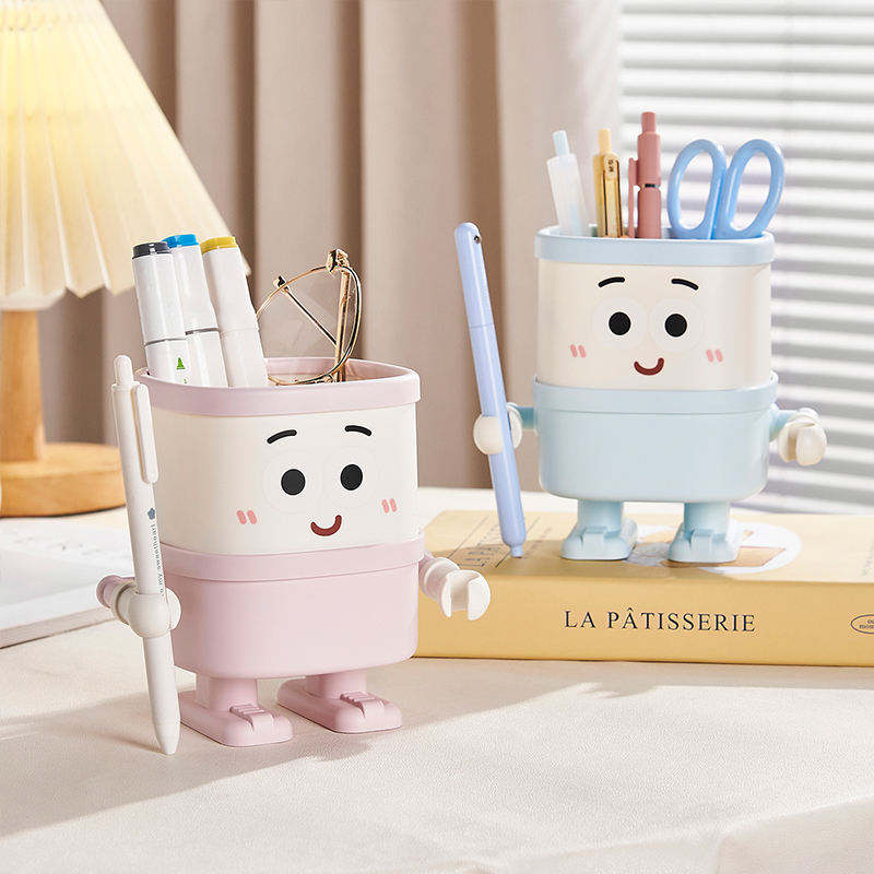 Cartoon Shaped Snowman Desktop Storage Pen Acrylic Adhesive for Washi ...