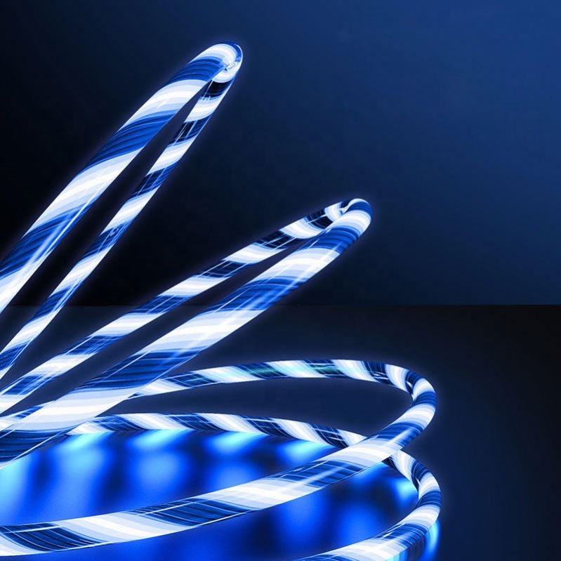 Flowing Light USB Micro Cable 1M Length LED Glowing Design Multi-color ...