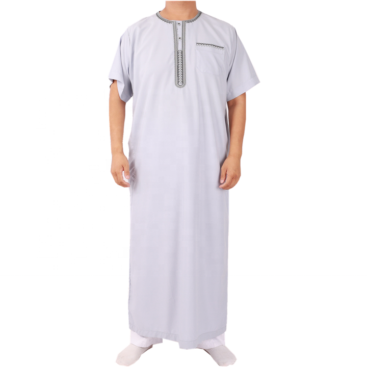 Dubai Jubba Men Designs Black Colour High Neck for Muslim Wear