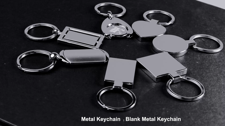 Silver Plated Blank Metal Keychains With Epoxy Custom Logo Laser ...