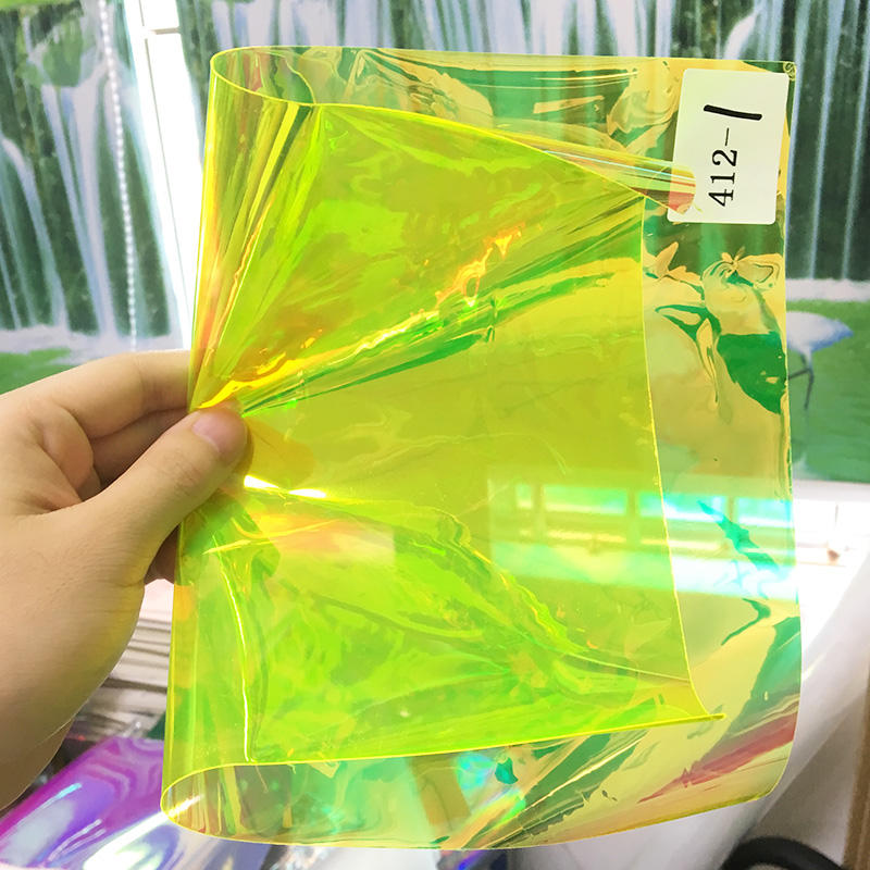 Transparent Rainbow Dichroic Iridescent Vinyl Fabric Film for Raincoat ...