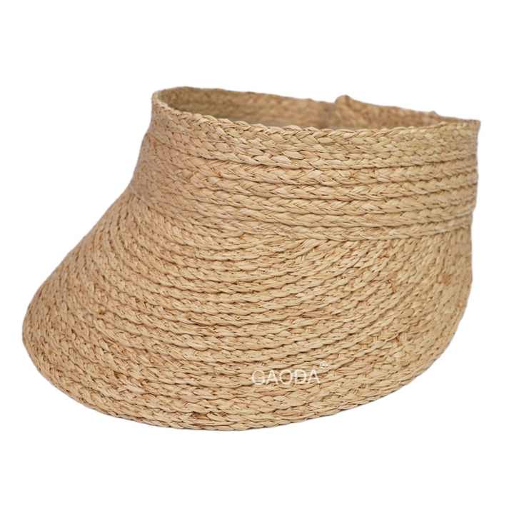 Maohong Hand Woven Raffia Straw Hat Maohong Visor Hat for Summer Beach ...