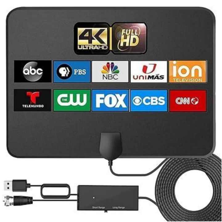 4K Ultra HD Antenna with Strong Signal Amplifier for Smart TV