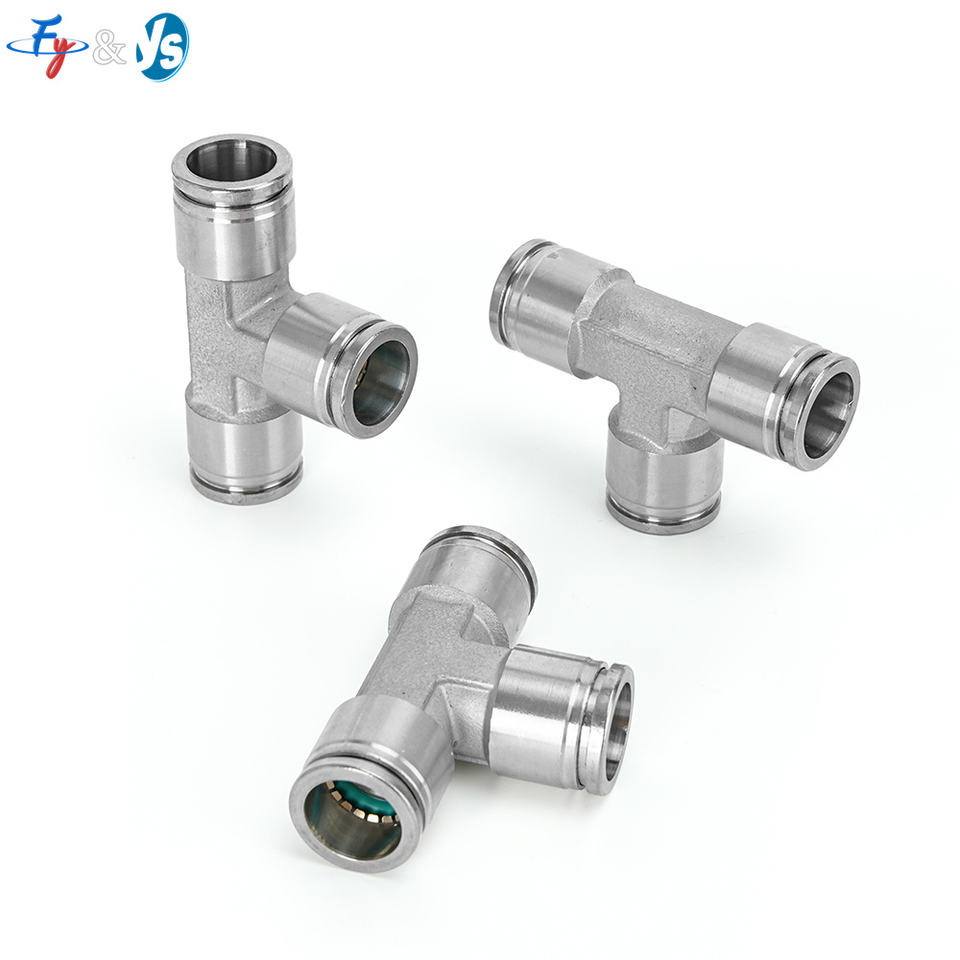 304 Stainless Steel T-Shaped Tube Fittings PE Pneumatic Components ...