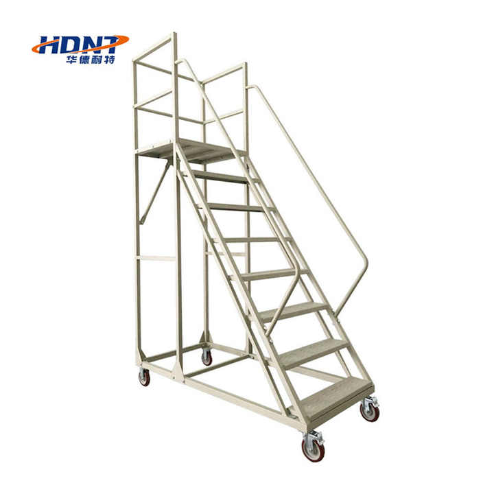 8 Step Industrial Movable Platform Ladder New Steel Warehouse Ladder ...