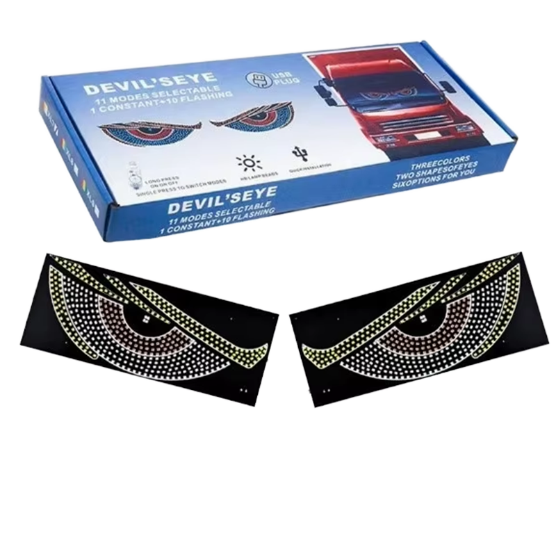 Auto Truck LED Devil Eyes Panel Window Trim Lamp USB Multi-Mode New ...