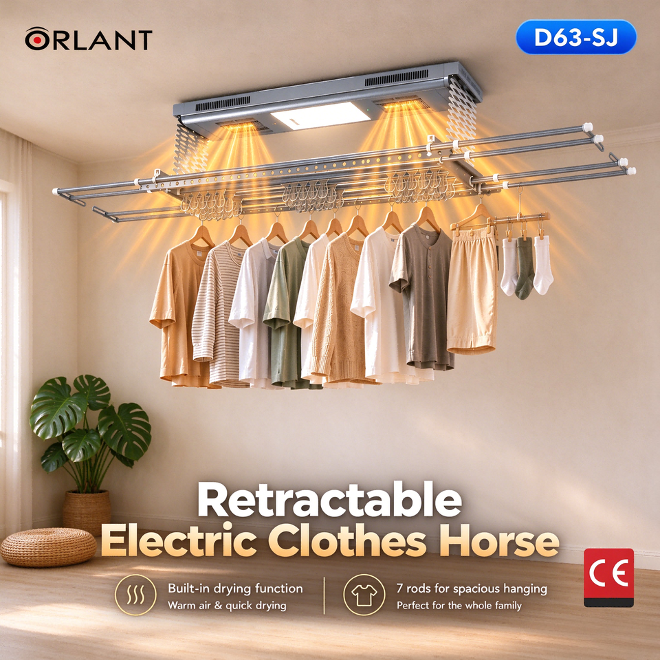 Wall Mounted Smart Electric Clothes Dryer Rack Folding Laundry Hanger ...
