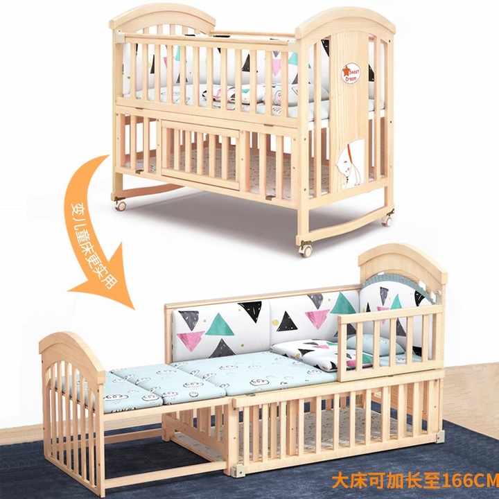 12 1-in-1 Multi-Functional Baby Crib Cot Toddler Bed & Rocker with ...