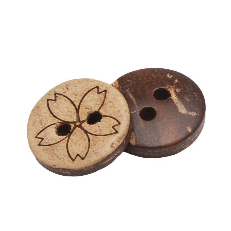 Coconut Shell Buttons 12.5mm Nature Round Graph Button Custom logo ...