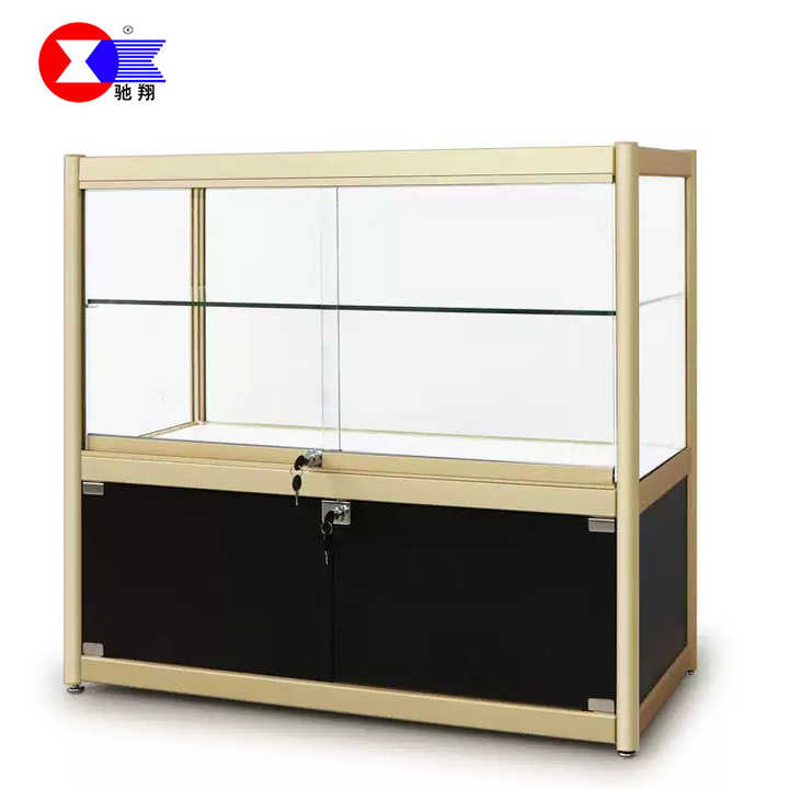 Glass Showcase Cabinet With LED Lighting and High Transparent Glass ...