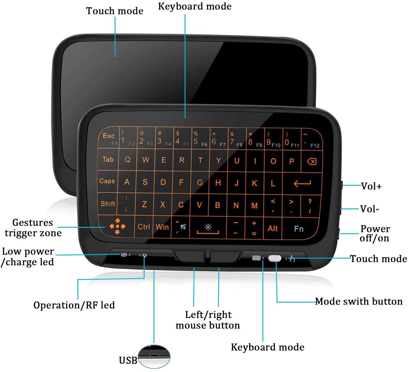 Premium Quality h18 wireless mini keyboard for Business Buyers and ...