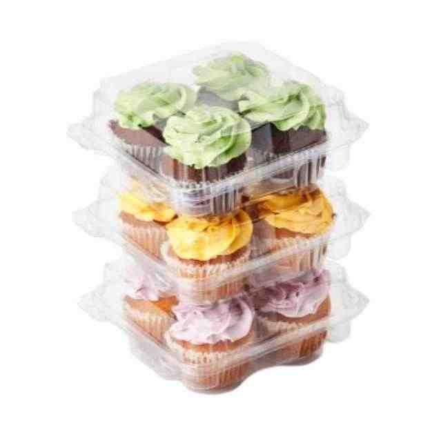 4 Count Plastic Mini Muffins 4 Pack Cupcake Containers Mini Muffin ...