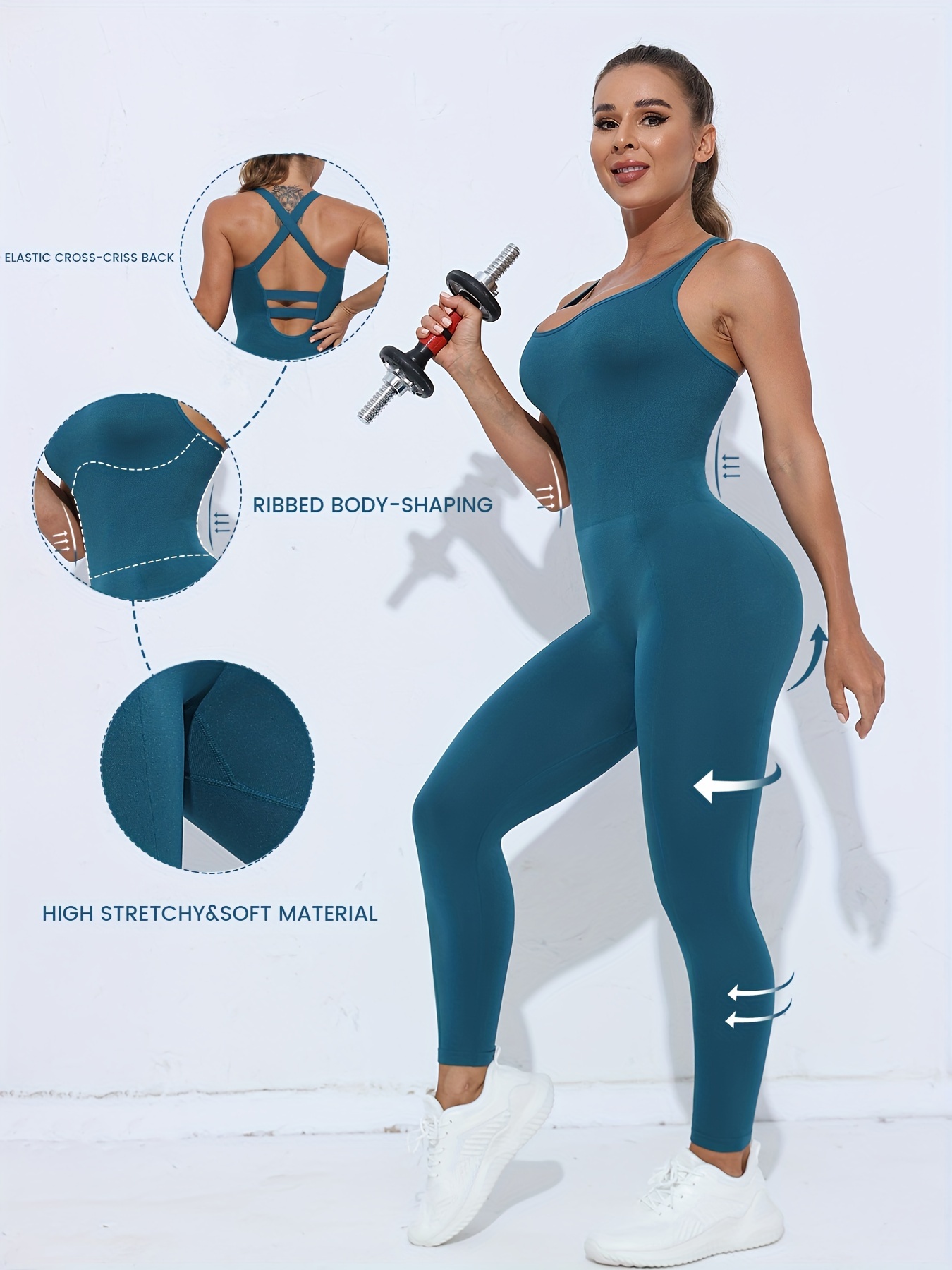 FLW Elastic Compression Jumpsuit - Perfect for Yoga & Running