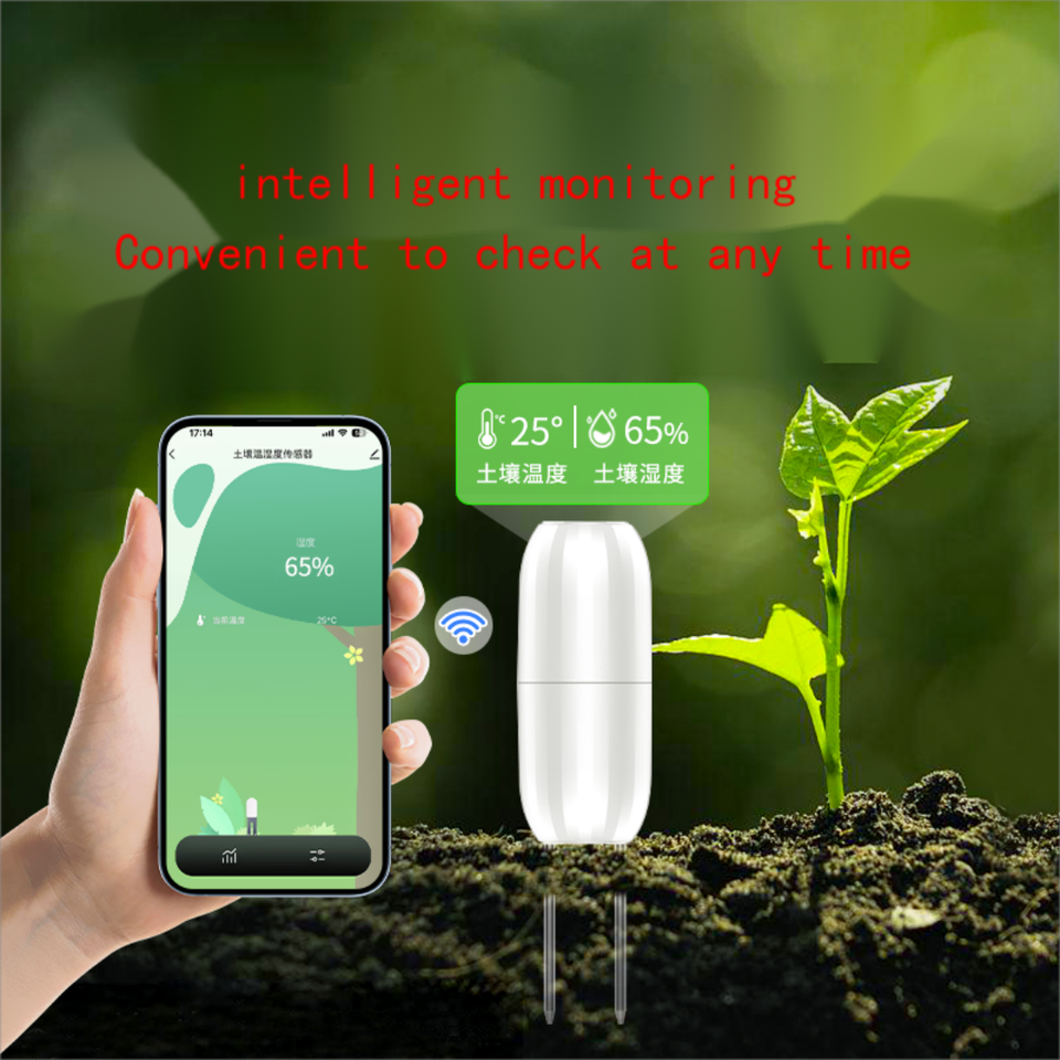 Smart Wireless Soil Sensor - Real-Time Temperature & Humidity Data, APP ...