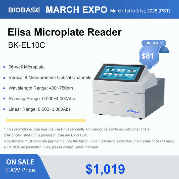 BIOBASE ELISA Microplate Reader BK-EL10C Vertical 8 Optical Channels ...
