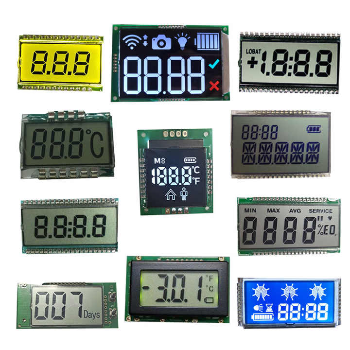Monochrome smd LCD Display 7 segment 4 Digit Nunmeric Alphanumeric LCD ...
