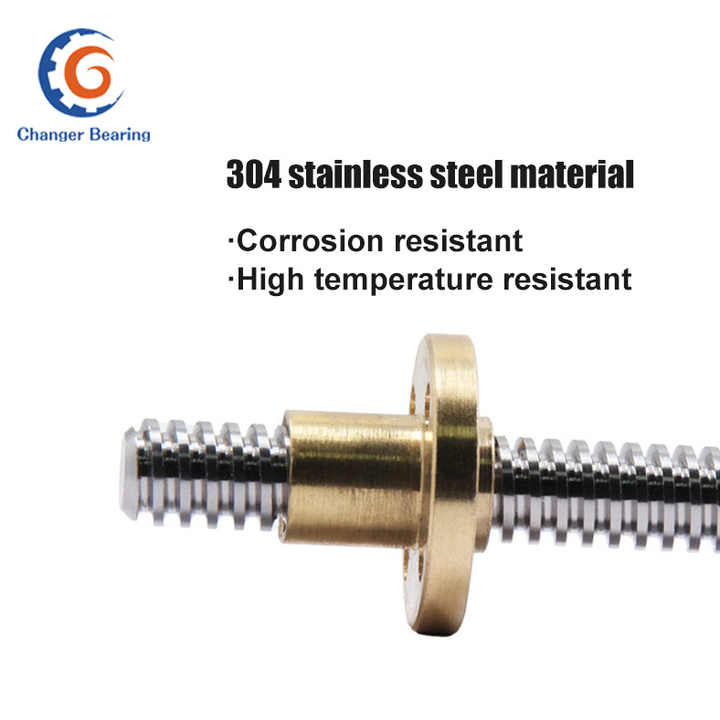 T8 Lead Screw 8mm Pitch 2mm Lead 2mm 150mm 200mm 250mm 300mm 330mm 350mm 400mm 500mm With Brass ...