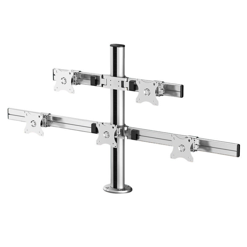 Perforated Five-Screen Metal Monitor Stand with Adjustable Height ...