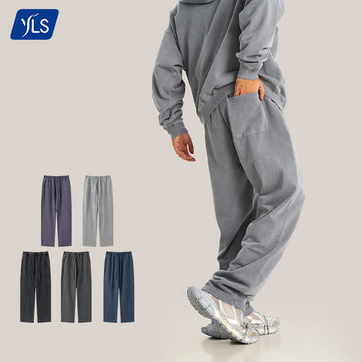 Yls 380gsm Heavyweight Sweatpants 100% Cotton Washed Thick Custom ...