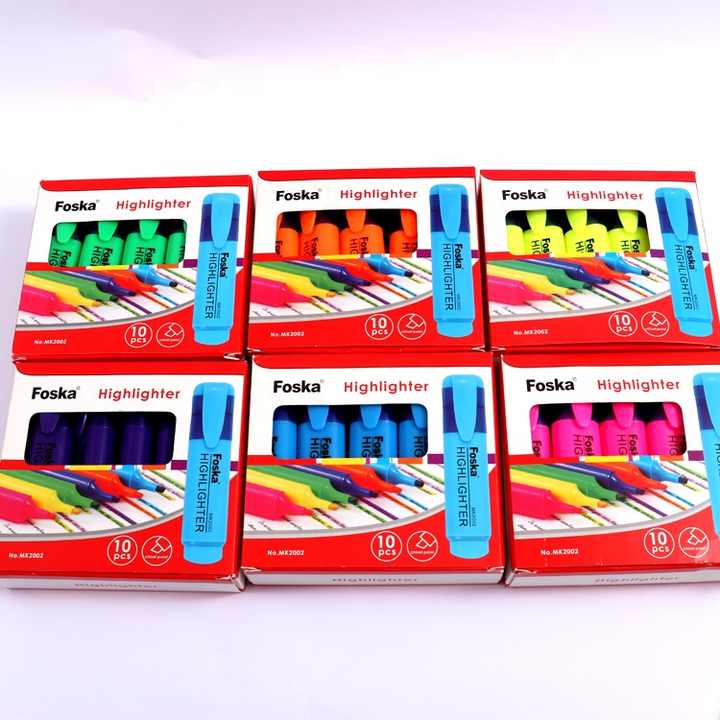 Foska MSDS Certified Assorted Colors Highlighter Pen Set