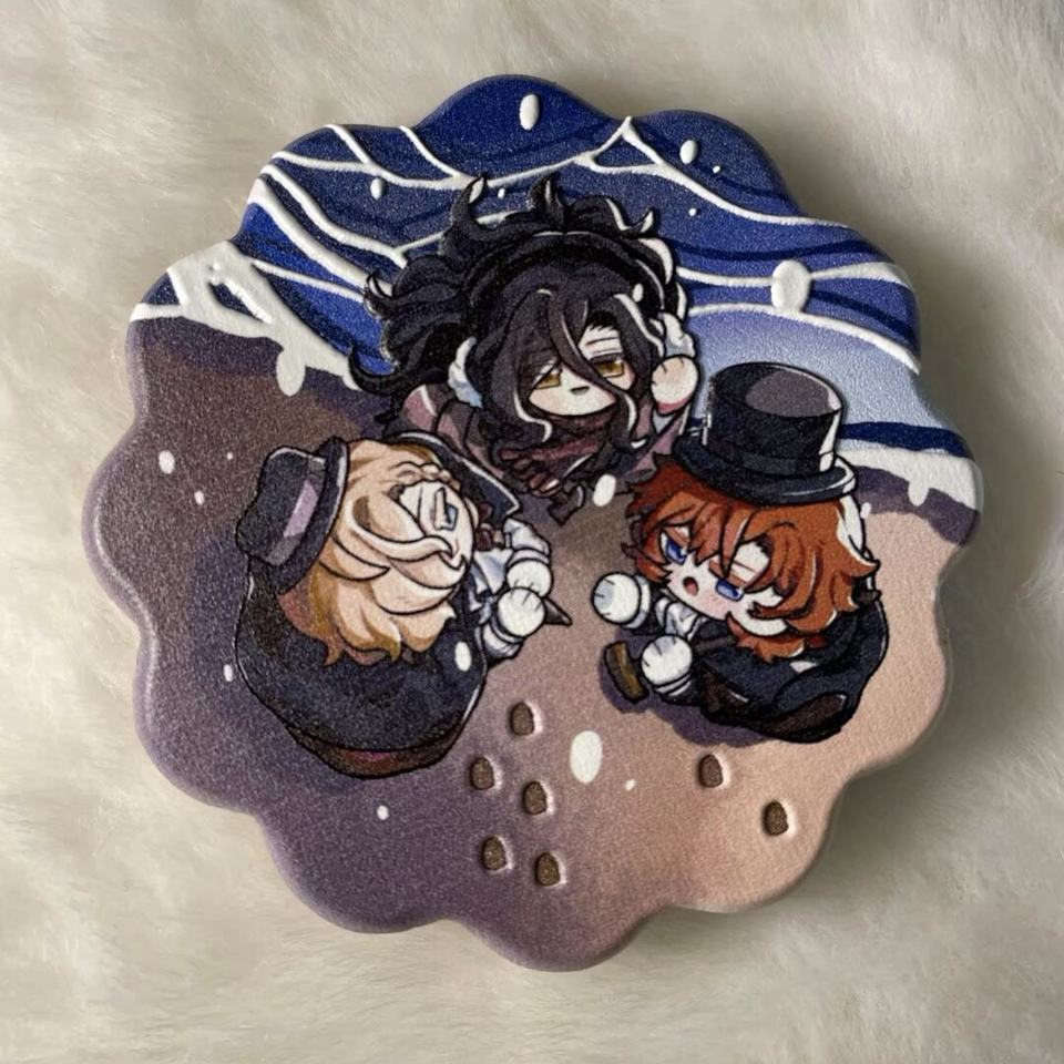 New Wooden Cute Anime Cartoon Charm - Customizable Keyring