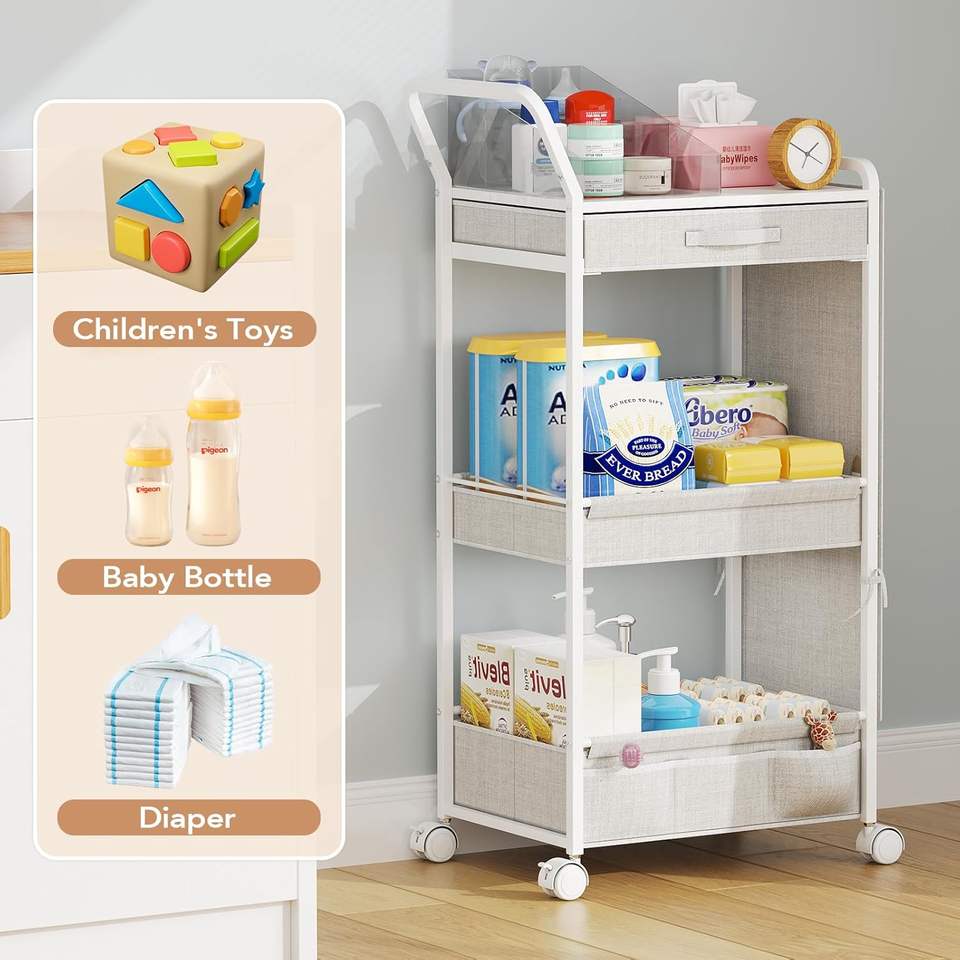 Bedroom Modern Hospital White Multi-Function Organizer Side Pockets ...