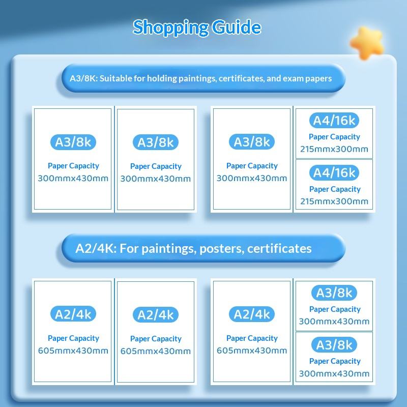 A2 Document Folder & 4K Sketch Paper Organizer, 8K Art Portfolio Loose ...