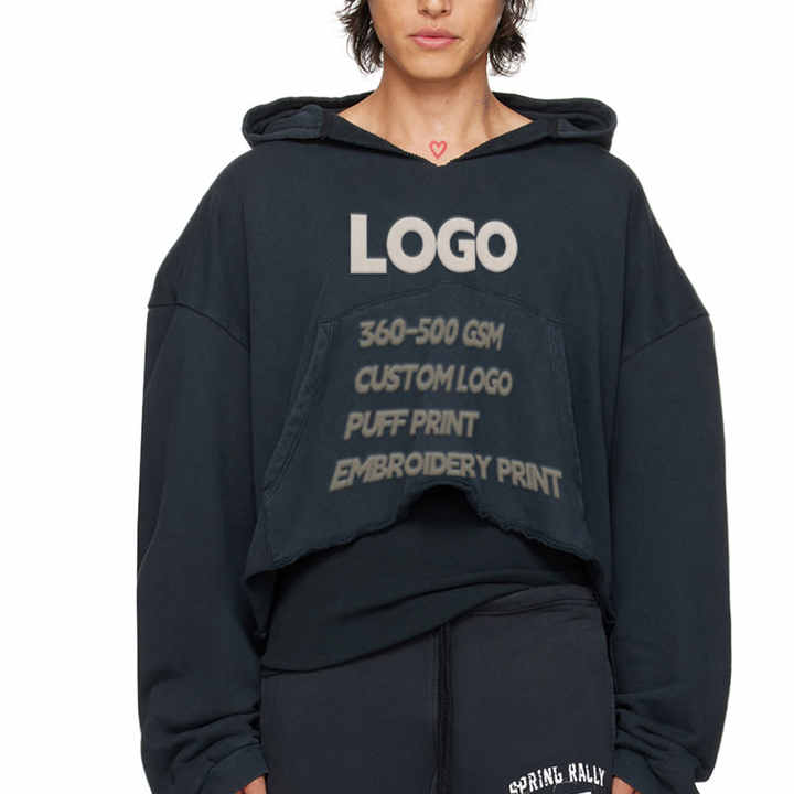 Boxy Fit 345gsm Custom Blank Hoodies Unisex Oversized Lightweight 42% ...