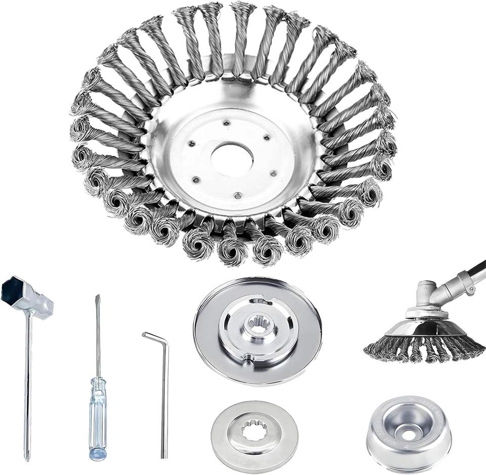 Trimmer Head Wire Brush Cutter Blade Steel Wire Wheel Gasoline Lawn ...