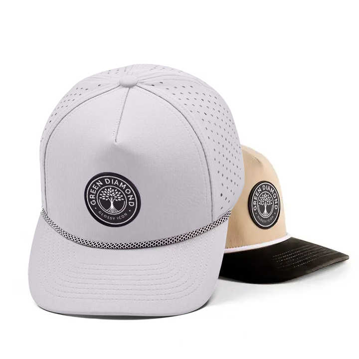 OEM Custom High Quality PVC Rubber Logo Rope Baseball Cap Laser Cut ...