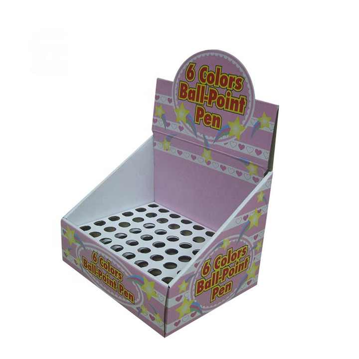 Customizable Corrugated Counter Display Tray Perforated Cardboard Stand ...