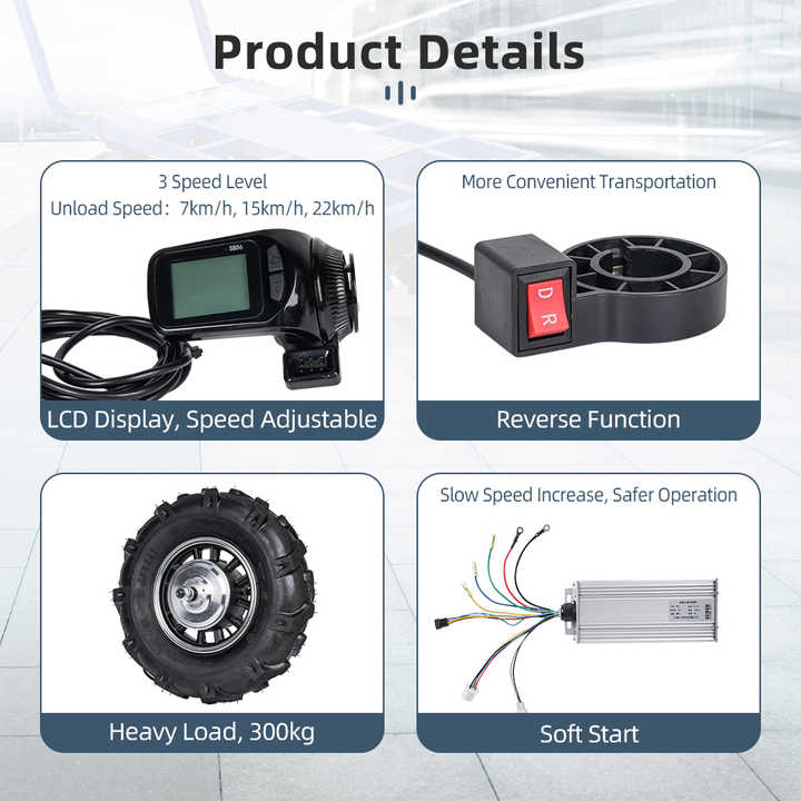 16 Inch 48V 500W High Torque Hub Motor for Agricultural Vehicles