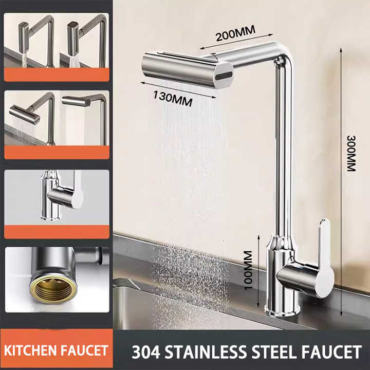 Kitchen Faucet Pull Out Kitchen Sink Rain Waterfall Faucet Double ...