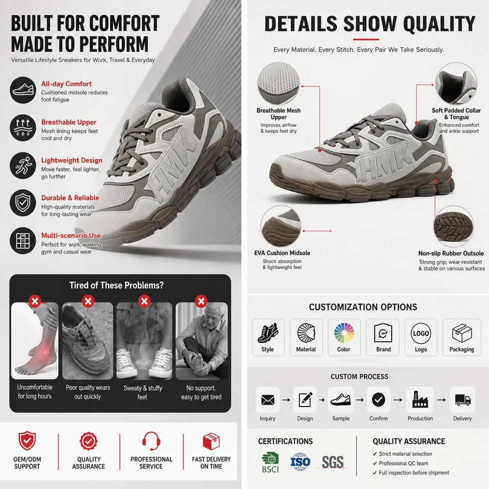 Manufacturer Custom Logo Walking Breathable Mesh Trainer High Quality ...
