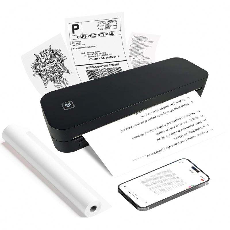 Portable Mini A4 Thermal Printer USB & BT 210mm for Office Document ...
