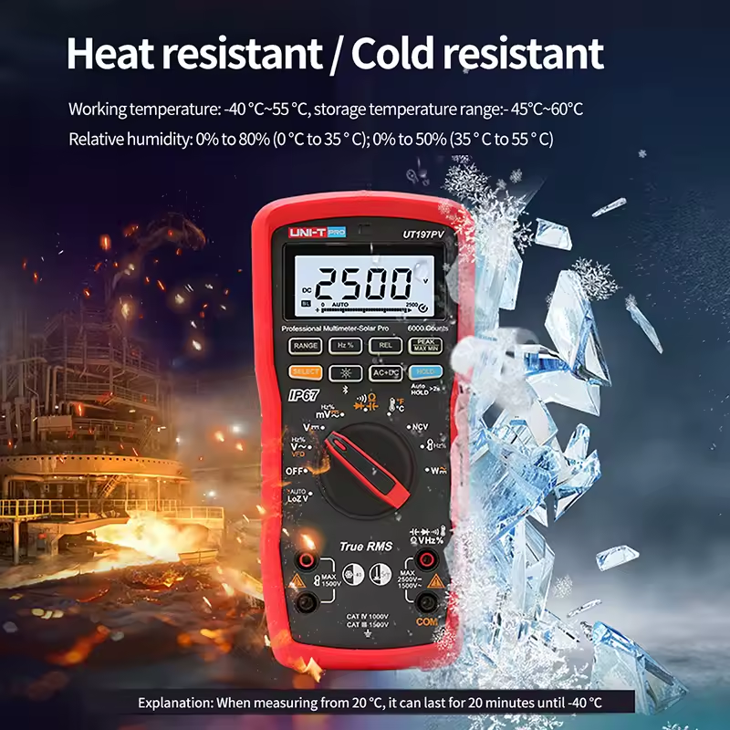 UNI-T UT197PV 1000V Professional Digital Multimeter for Solar REL PEAK ...